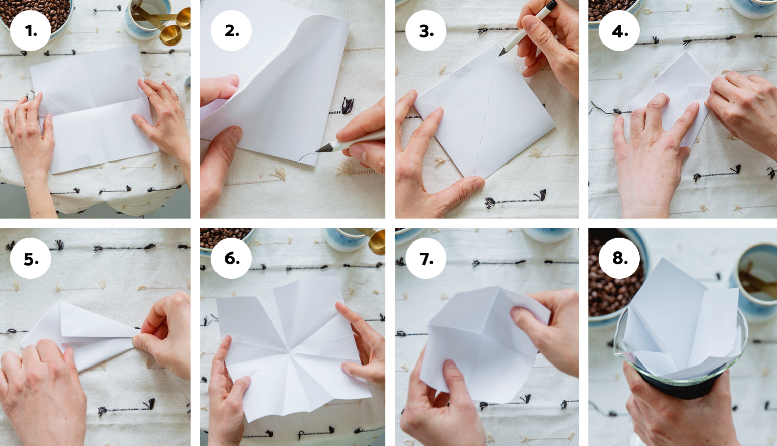 Kavú najradšej pripravujem v štýle chemexu. Návod a užitočné tipy na to, ako skladám filter – Tchibo